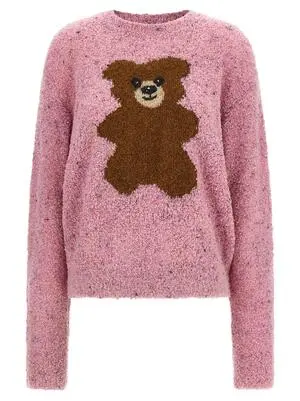 Moschino Teddy Bear Intarsia Knit Sweater - Pink