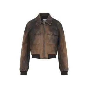 Miu Miu Lamb Leather Jacket - Brown