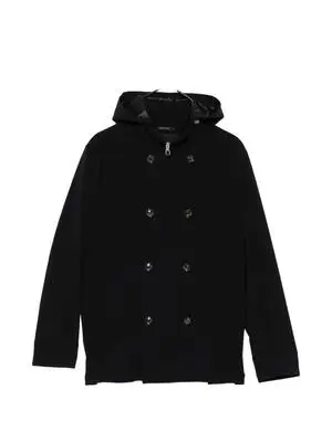 MONTECORE Double-breasted Jacket With Hood - Blue