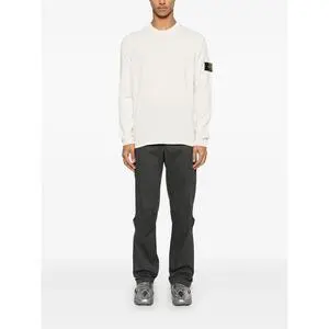 Stone Island Organic Cotton Crew Neck Pullover - Cream