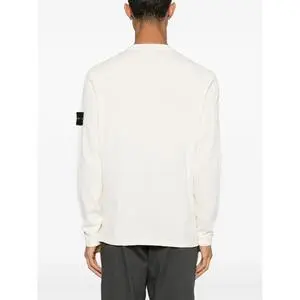 Stone Island Organic Cotton Crew Neck Pullover - Cream