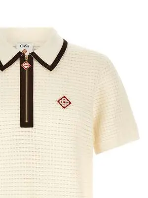 Casablanca Waffle Stitch' Knit Polo Shirt