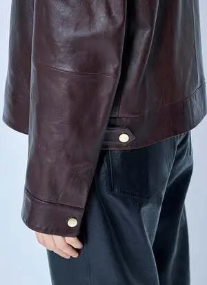 Max Mara High-collar Leather Jacket