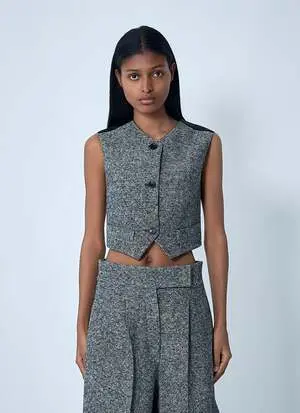 Max Mara Tailored Wool-and-silk Waistcoat - Gray