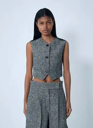 Max Mara Wool-silk Waistcoat - Gray