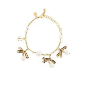 JIMMY CHOO Faux-pearl Cable-link Chain Bracelets - Gold