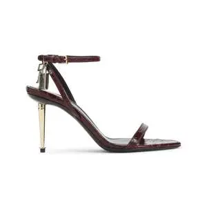 TOM FORD Semi Shiny Printed Python Sandals - Red