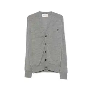 AMI Paris Grey Sweaters & Knitwear Cardigans - Gray