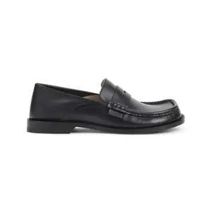 Loewe Campo Flap Back Loafers - Black