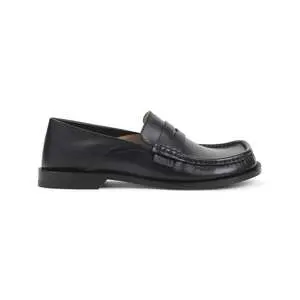 Loewe Campo Flap Back Loafers - Black