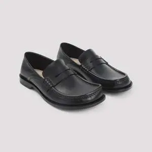 Loewe Campo Flap Back Loafers - Black