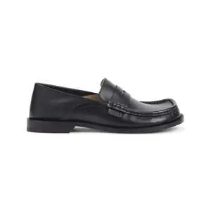 Loewe Campo Flap Back Loafers - Black