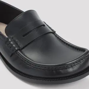 Loewe Campo Flap Back Loafers - Black