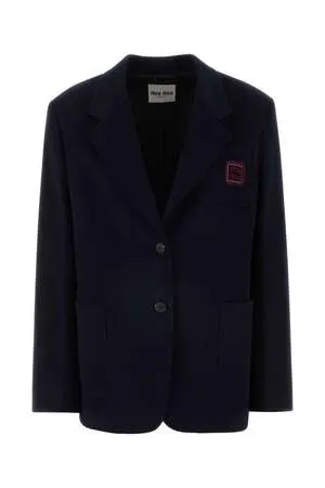 Miu Miu Midnight Wool Blend Blazer - Blue