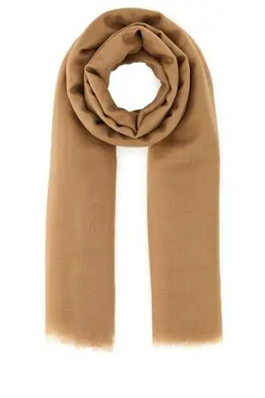 FERRAGAMO Camel Cashmere Scarf - Brown