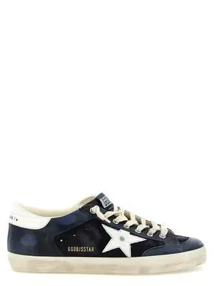 GOLDEN GOOSE Super-star Leather And Suede Sneakers - Blue
