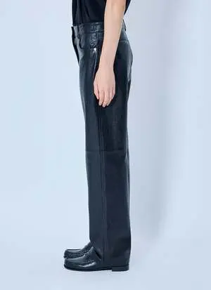 Max Mara Leather Straight-leg Trousers