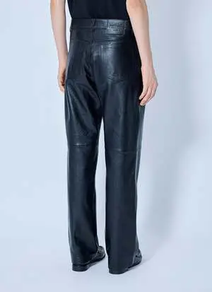 Max Mara Leather Straight-leg Trousers