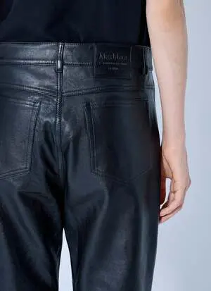 Max Mara Leather Straight-leg Trousers