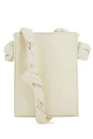JIL SANDER Ivory Leather Tangle Shoulder Bag - White