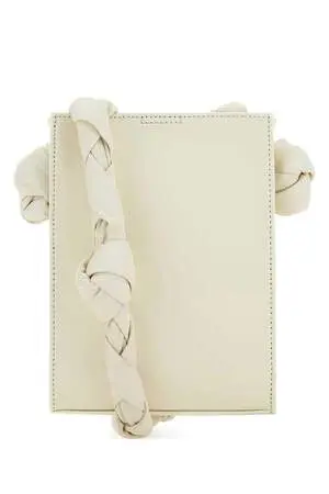 JIL SANDER Ivory Leather Tangle Shoulder Bag