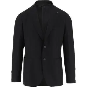 Tagliatore Classic Single-breasted Wool Blend Blazer - Black