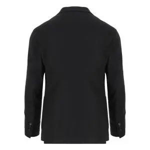 Tagliatore Classic Single-breasted Wool Blend Blazer - Black