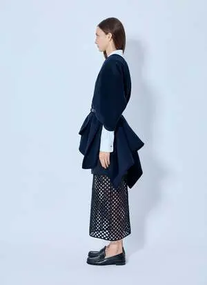 Max Mara Belted Wrap Poncho With Cut-out Skirt