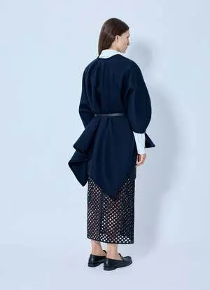 Max Mara Belted Wrap Poncho With Cut-out Skirt
