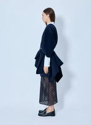 Max Mara Belted Wrap Poncho With Cut-out Skirt