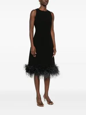 Max Mara Feather Hem Short Dress - Multicolor
