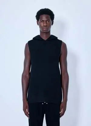 Rick Owens Hooded Tank Top - Black