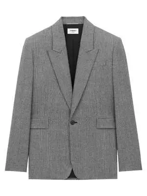 Saint Laurent Prince Of Wales Wool Flannel Jacket - Black