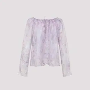 Alberta Ferretti Printed Organza Blouse - Multicolor