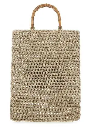 JIL SANDER Beige Rope Medium Shopping Bag