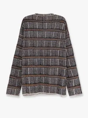 Giorgio Armani Over Striped Virgin Wool And Silk Sweater