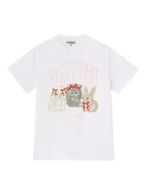 GANNI Organic Cotton Graphic T-shirt - Multicolor