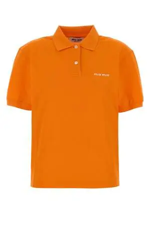 Miu Miu Piquet Polo Shirt - Orange