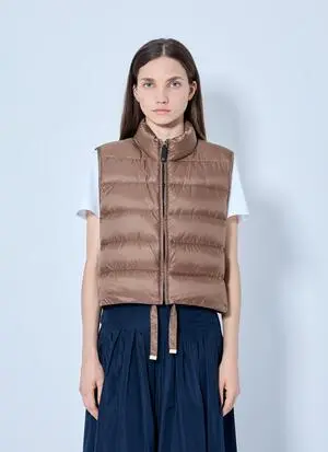 Max Mara Quilted Puffer Gilet - Brown
