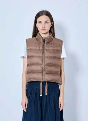 Max Mara Quilted Puffer Gilet - Brown