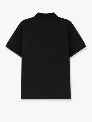 Saint Laurent Pique Cotton Polo Shirt With Cassandre Embroidery - Multicolor