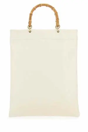 JIL SANDER Ivory Leather Medium Shopping Bag