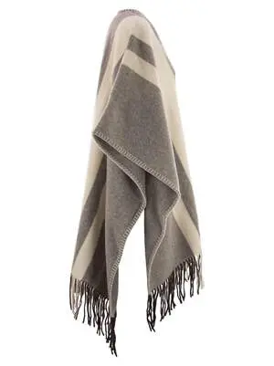 FAY Wool Poncho With Hook - Multicolor