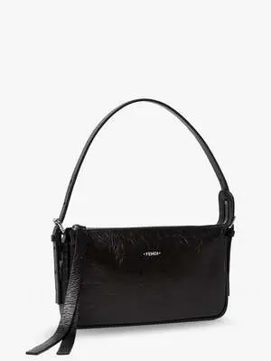 Fendi Zip Top Small Vintage-effect Leather Shoulder Bag - Multicolor