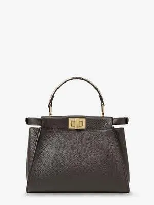Fendi Peekaboo Mini Hammered Leather Handbag