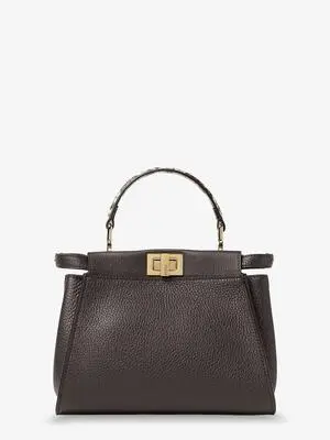 Fendi Peekaboo Mini Hammered Leather Handbag - Multicolor