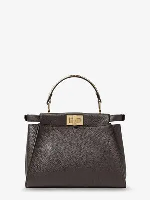 Fendi Peekaboo Mini Hammered Leather Handbag - Multicolor