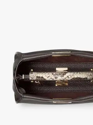 Fendi Peekaboo Mini Hammered Leather Handbag - Multicolor