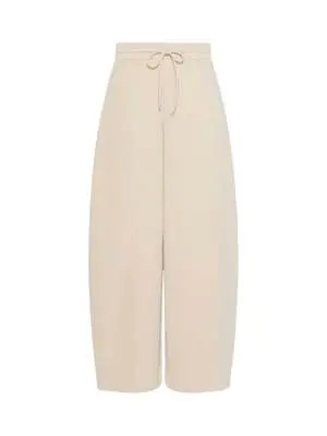 Max Mara Technical Cotton Jersey Barrel-leg Trousers Rock - Multicolor