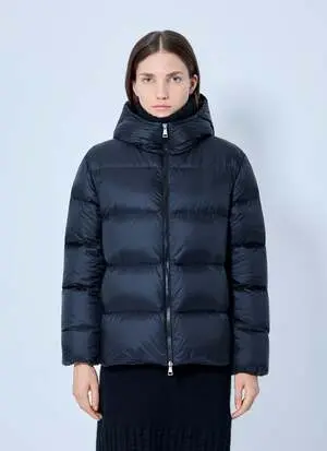 Moncler Hooded Short Down Jacket - Black